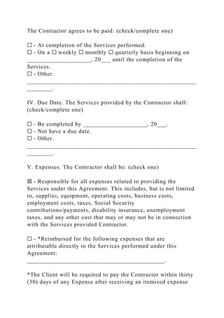 INDEPENDENT CONTRACTORWORKSHEET & AGREEMENTSPart I. Worksheet.docx