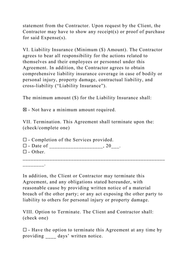 INDEPENDENT CONTRACTORWORKSHEET & AGREEMENTSPart I. Worksheet.docx ...