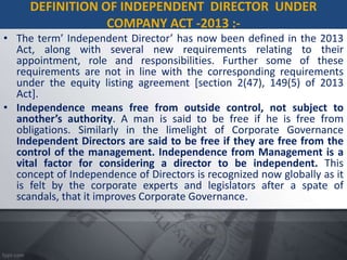 Independent director as per company act 2013 | PPTX