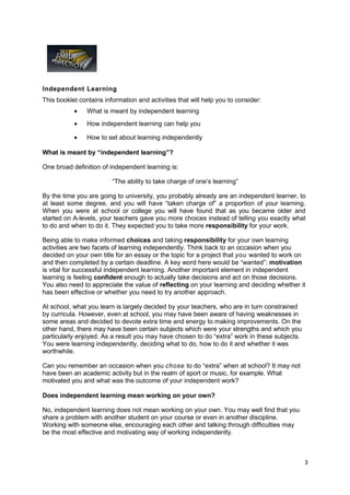 Independent learning | DOC