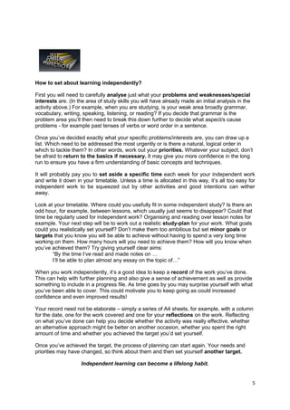Independent learning | DOC
