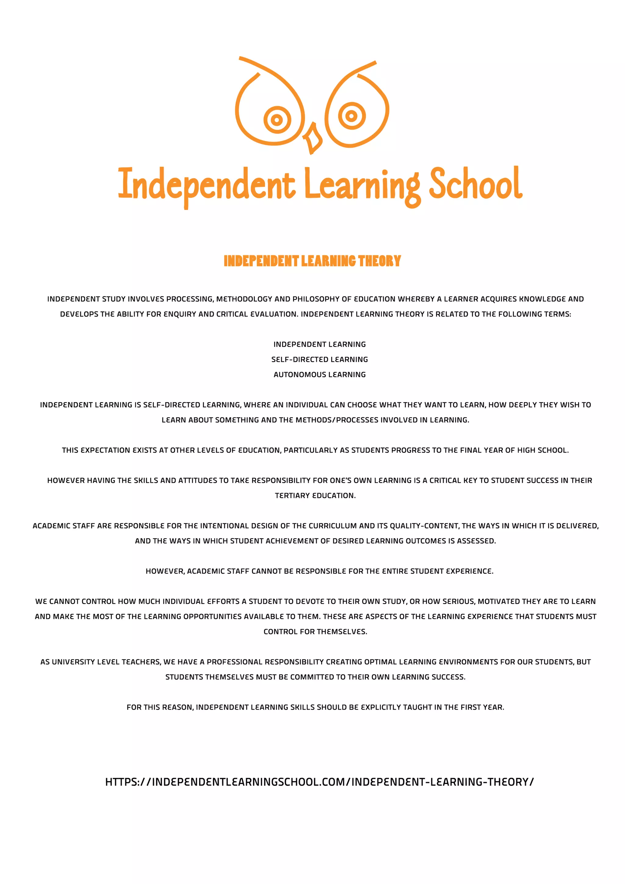 Independent learning theory | PDF