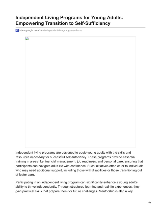 Independent Living Programs for Young Adults Empowering Transition to ...