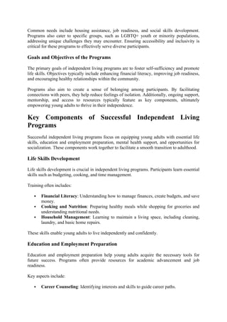 Independent Living Programs for Young Adults: Essential Support for ...