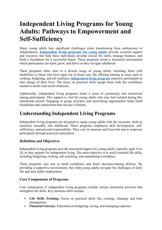 Independent Living Programs for Young Adults Pathways to Empowerment and Self-Sufficiency.docx