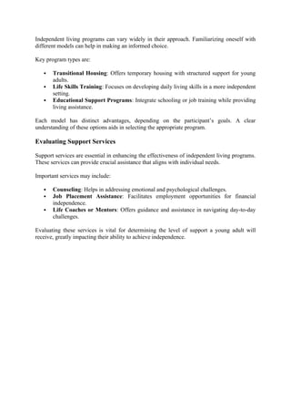 Independent Living Programs for Young Adults Pathways to Empowerment ...