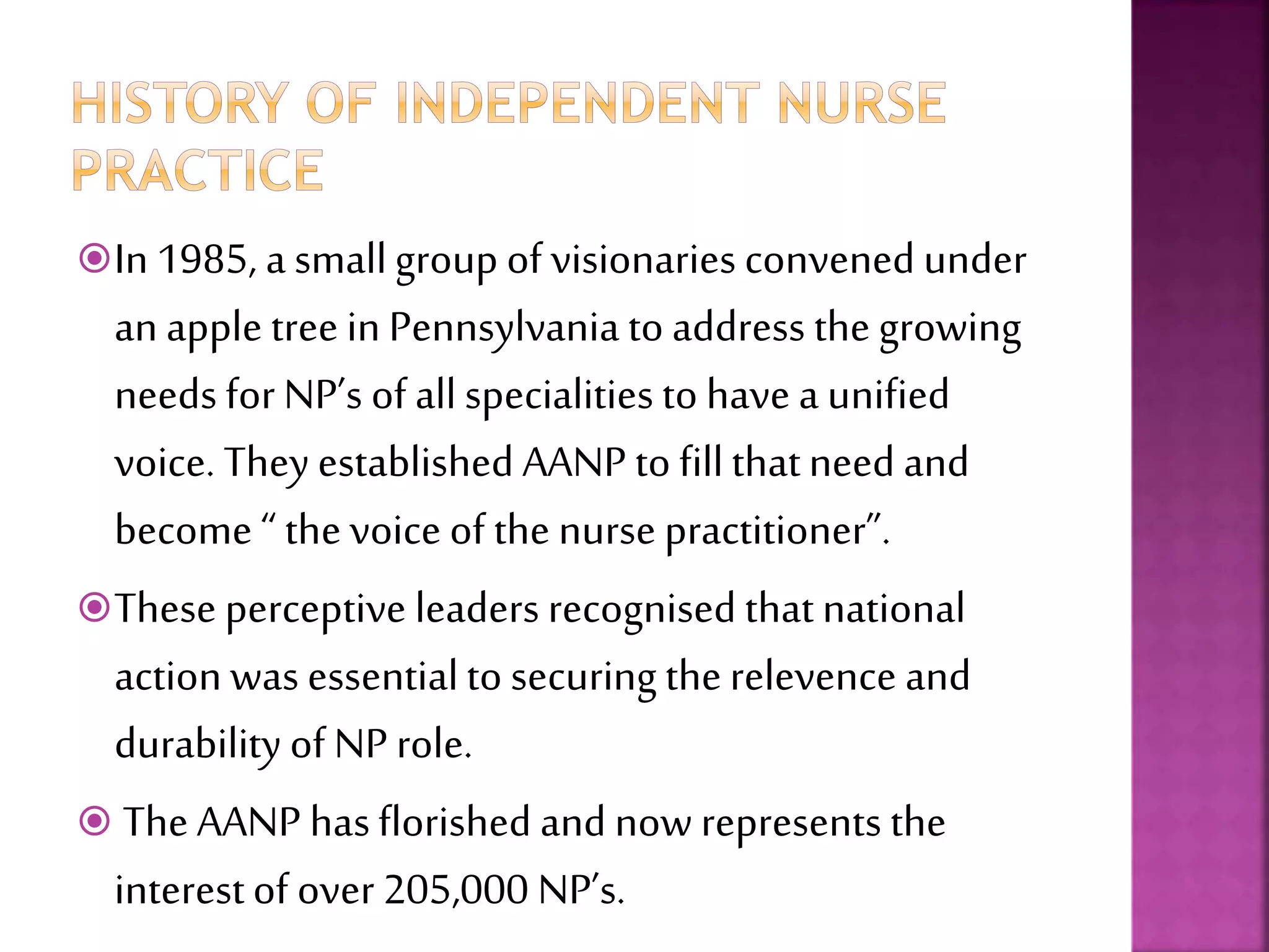 Independent nurse practice | PPTX