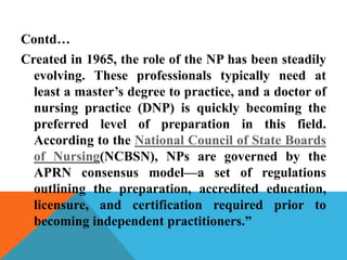 Independent Nurse Practitioner | PPTX