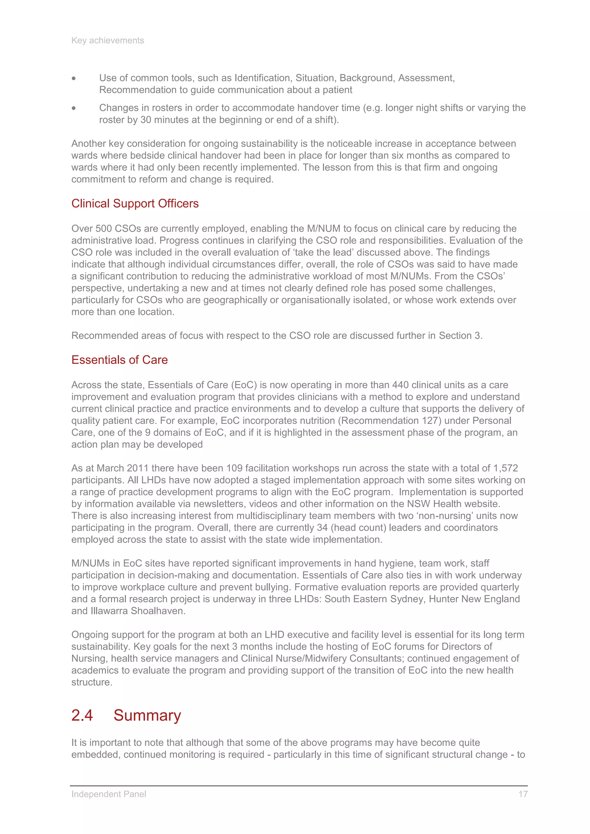 Independent Panel Garling Review Progress | PDF