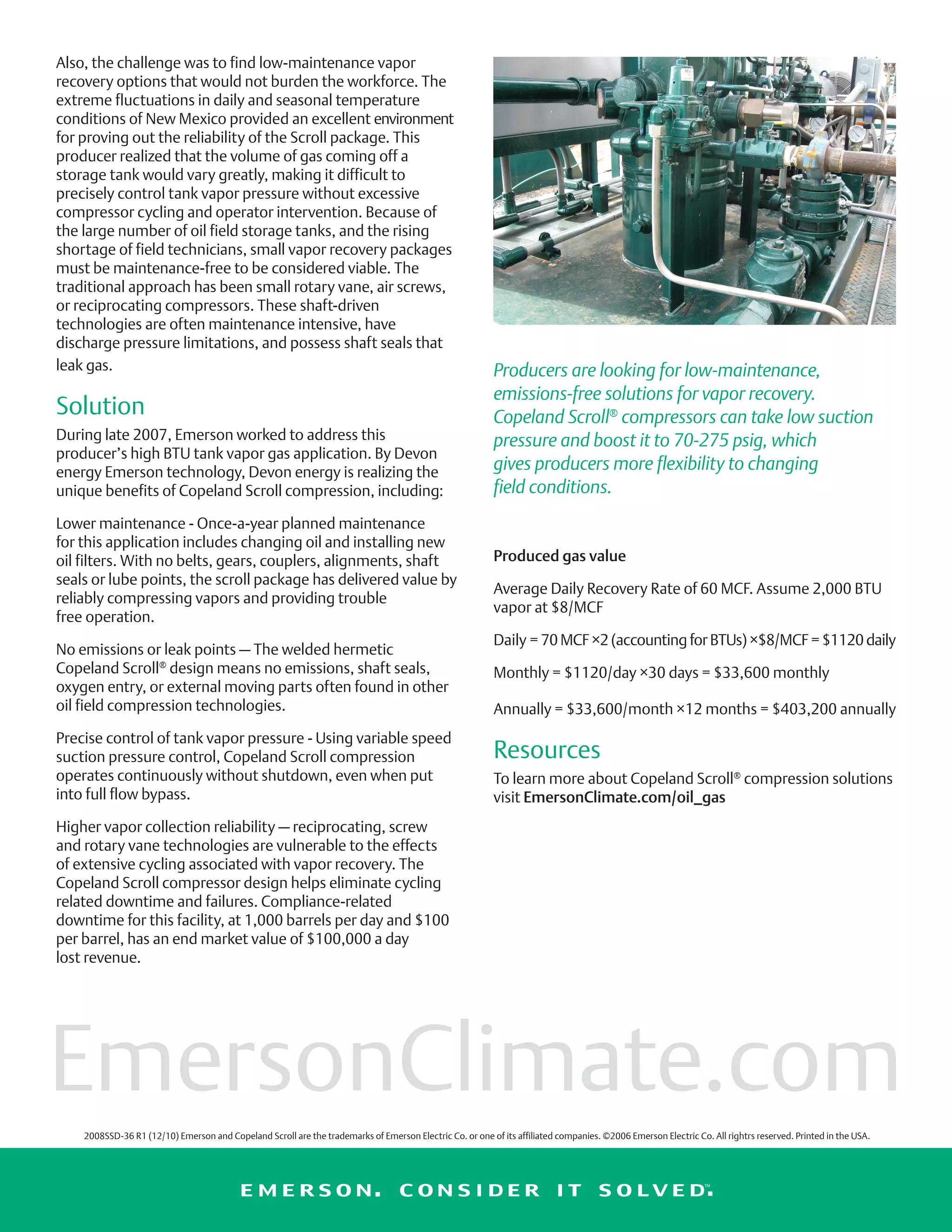 Independent producer deploys emission free tank vapor recovery | PDF