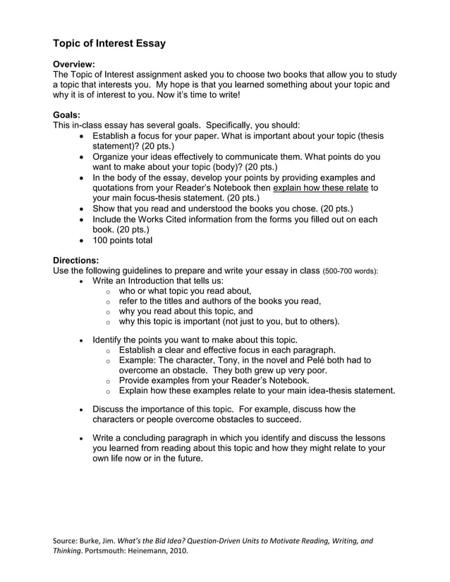Independent reading essay presentation assignment | PDF