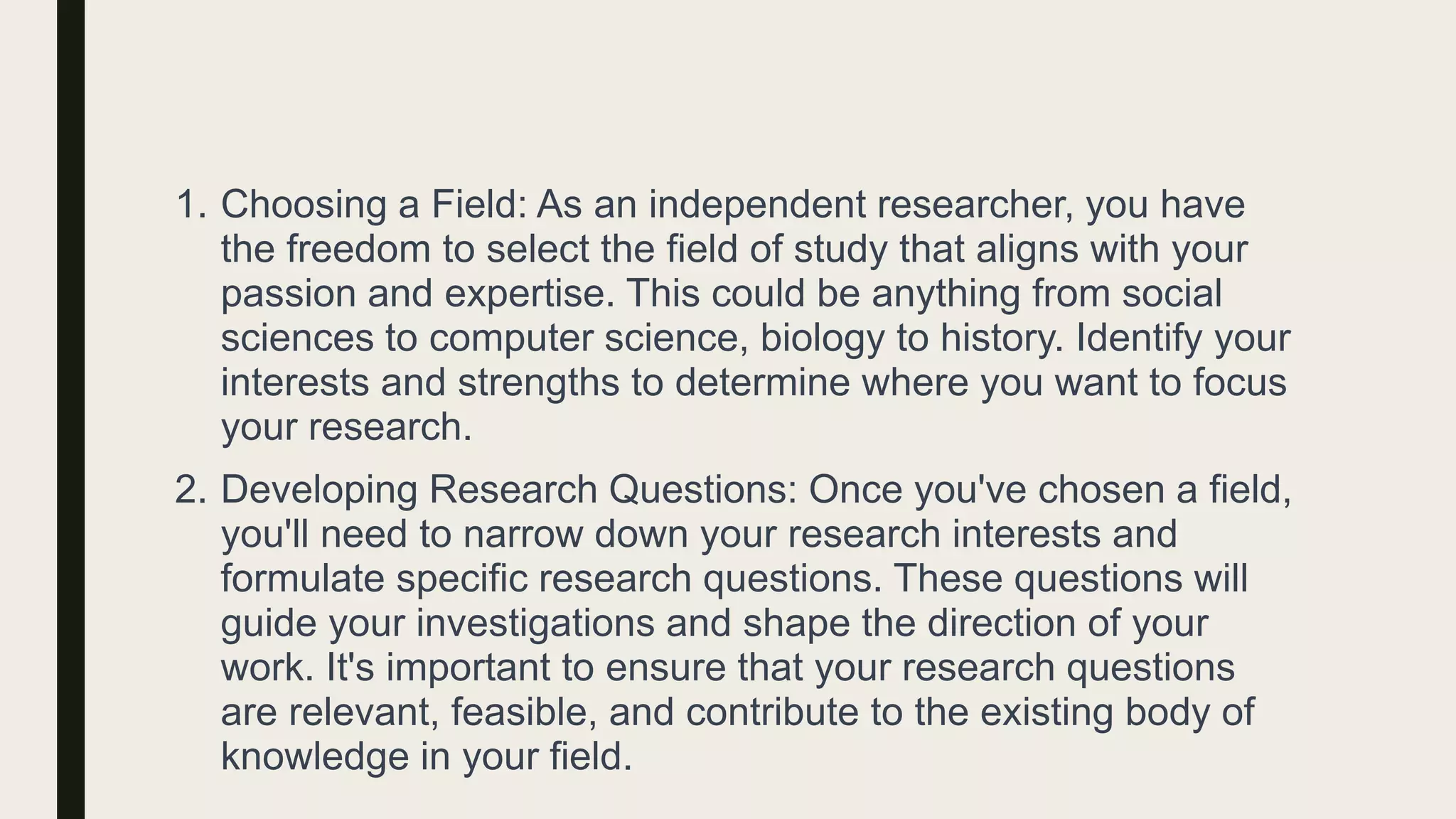 independent researcher_1 | PPTX | Postgraduate Education | College ...