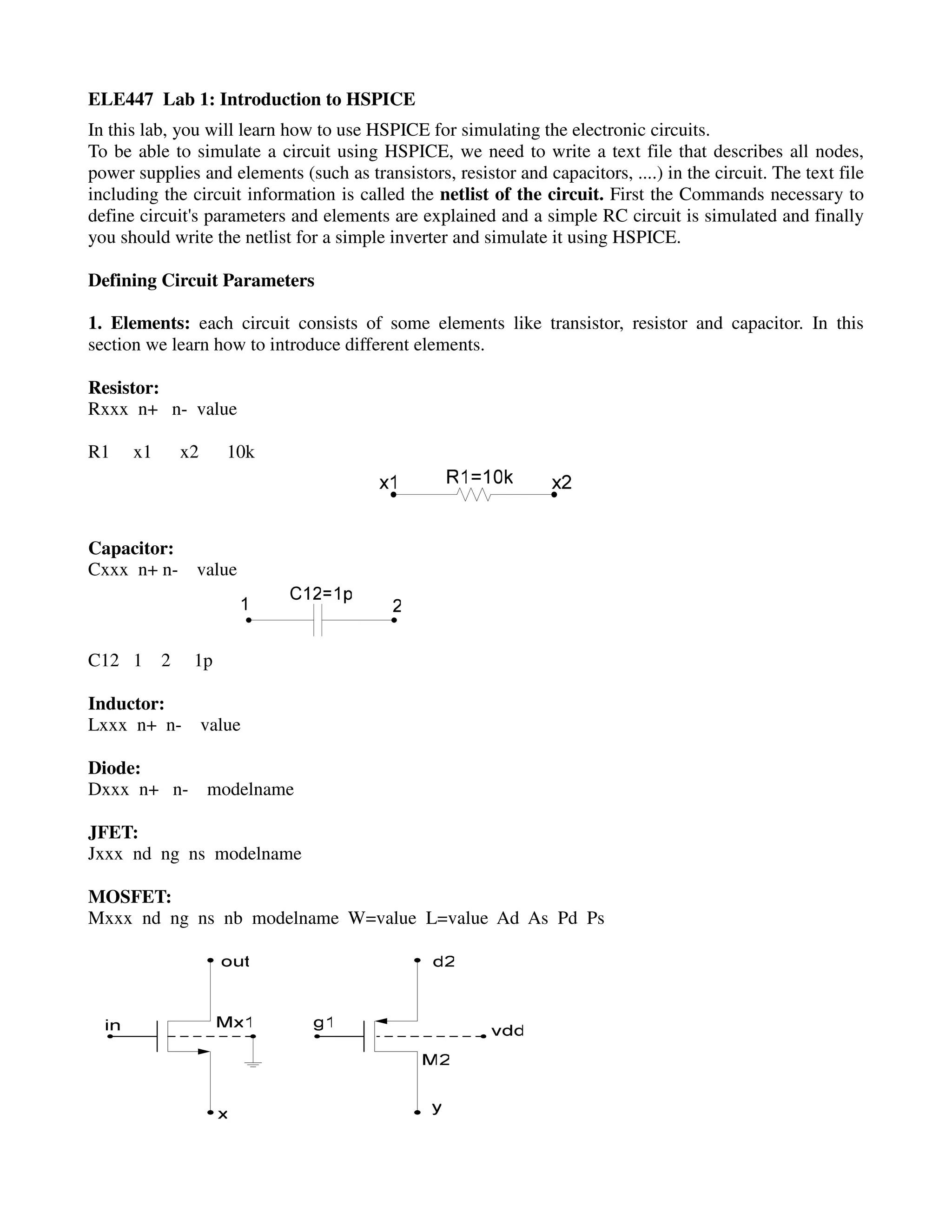 Introduction to HSPICE | PDF
