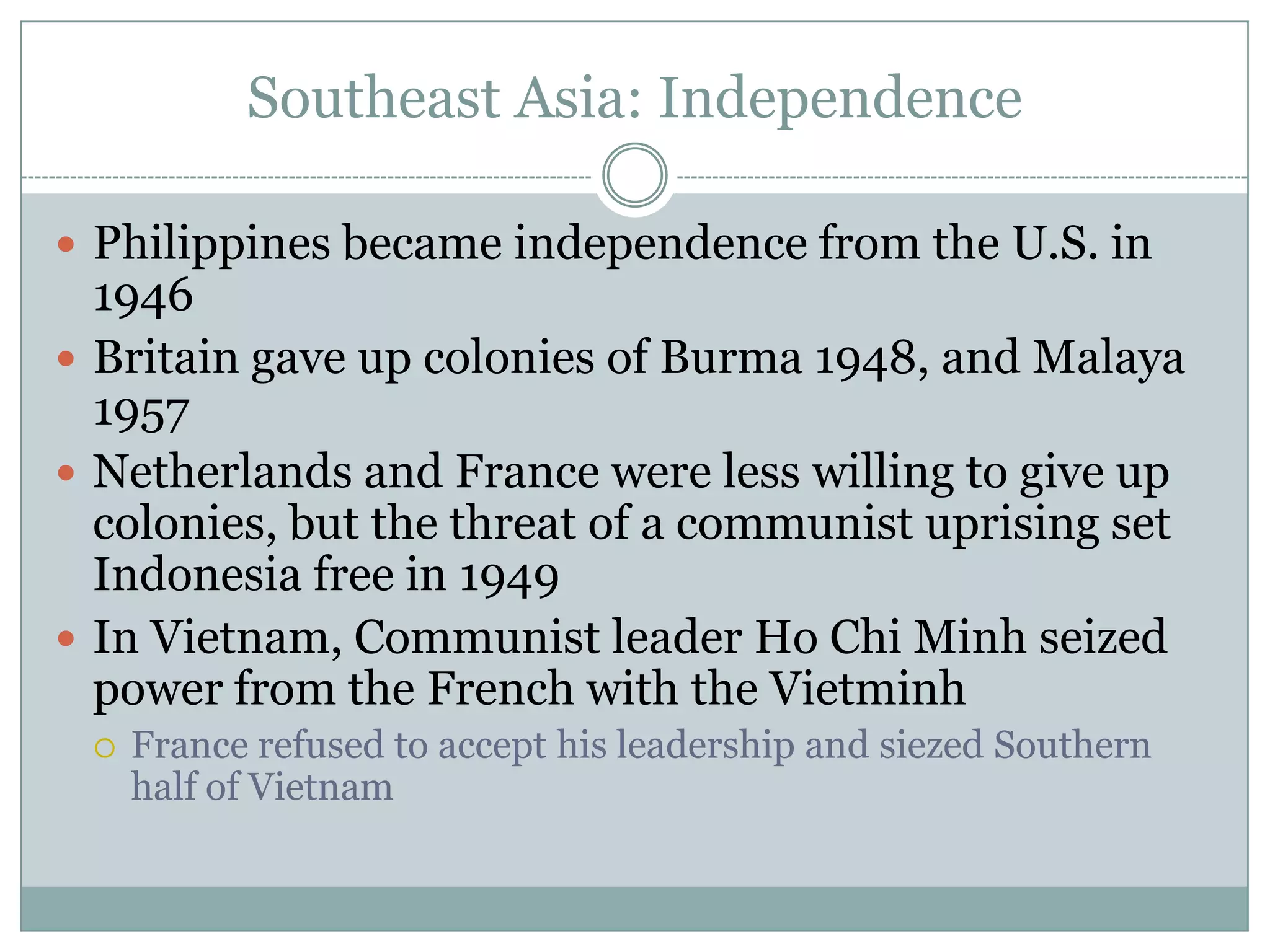 Independent states in south and southeast asia | PPTX