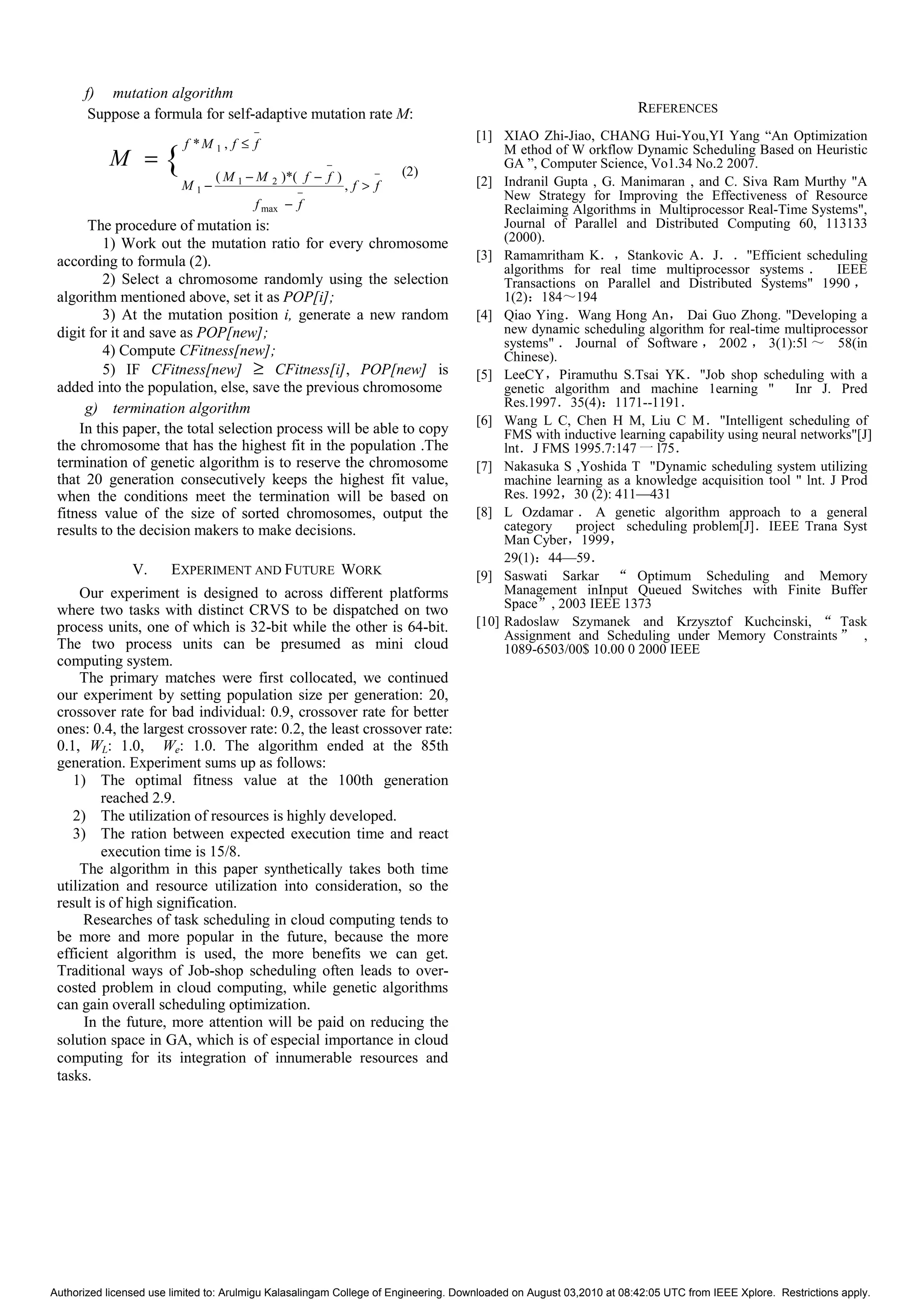 Independent Tasks Scheduling Based On Genetic Pdf 