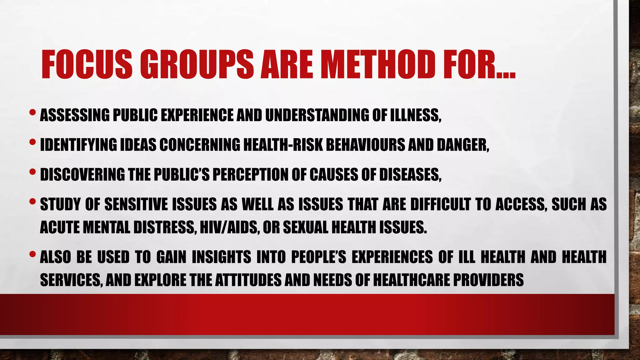 Indepth interview and focus group discussion | PPTX