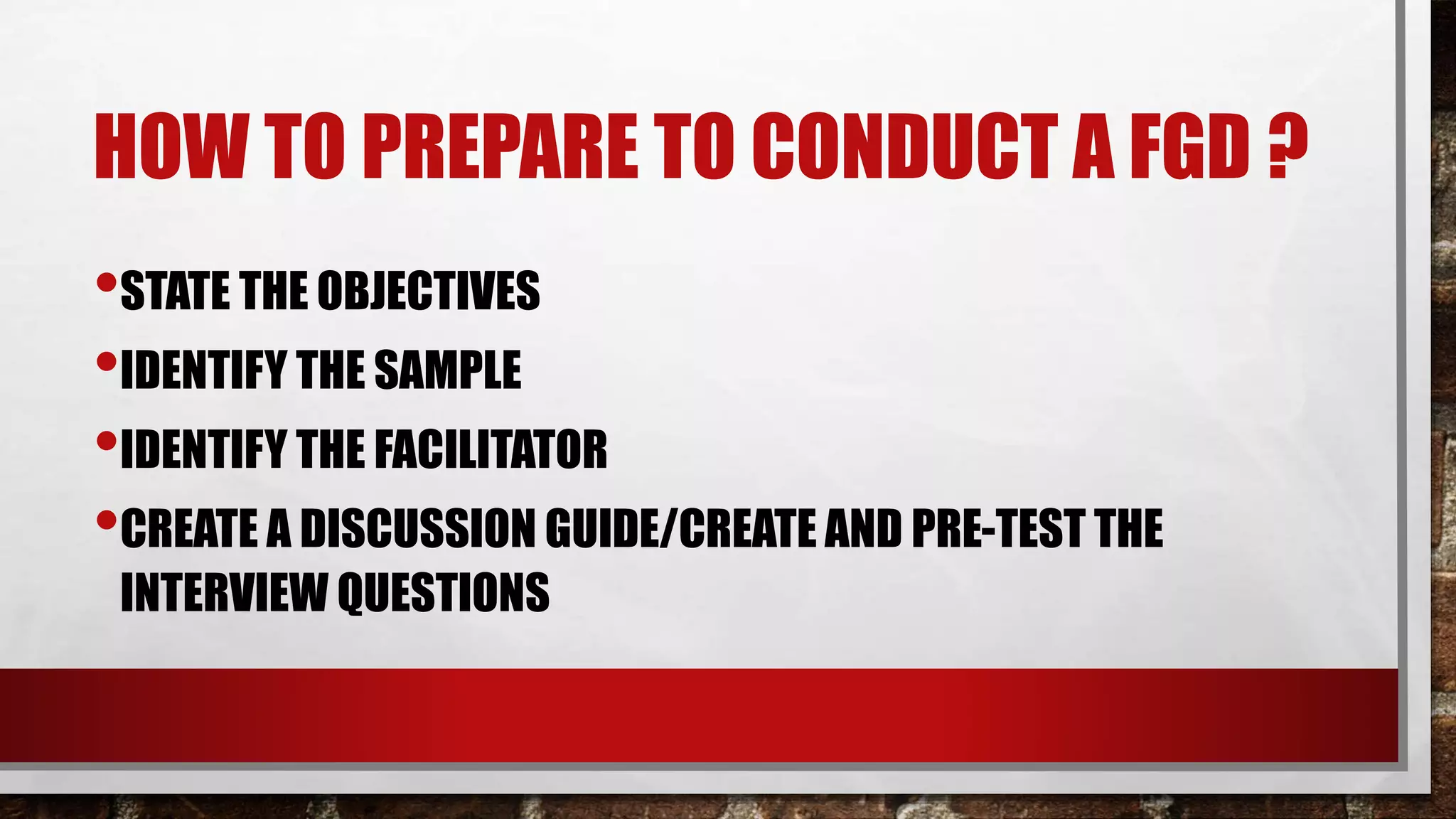 Indepth interview and focus group discussion | PPTX