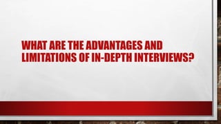 Indepth interview and focus group discussion | PPT