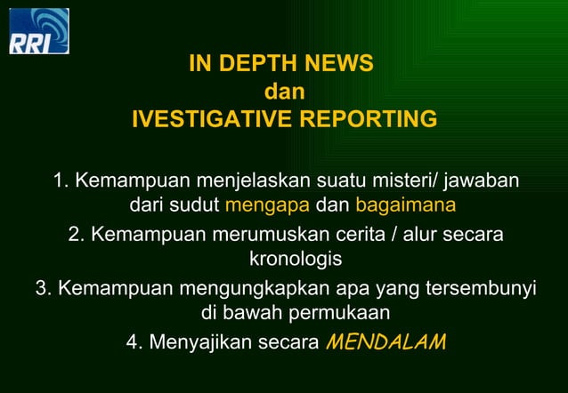 Indepth News Reporting | PPT