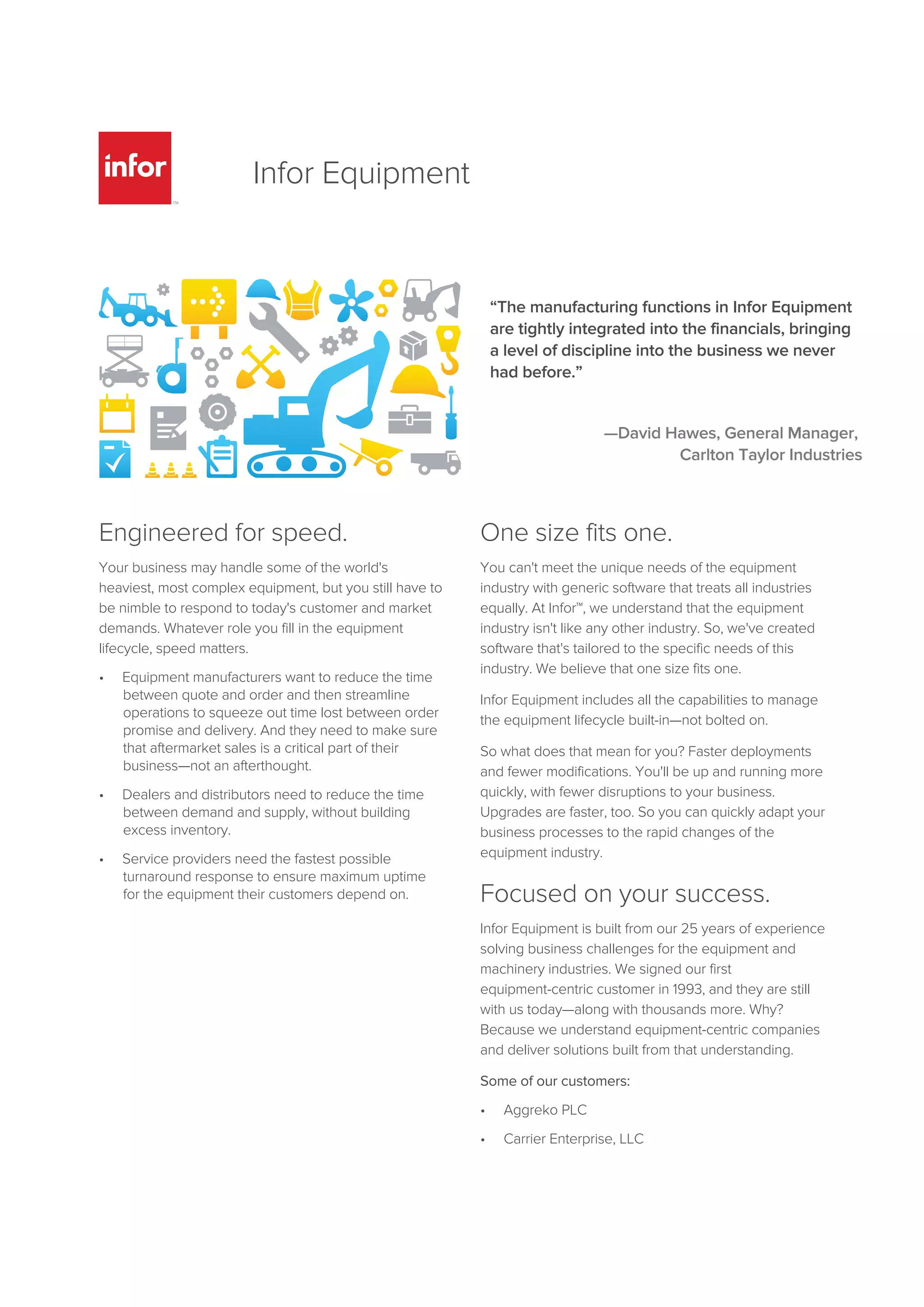 Infor Equipment Solution | PDF