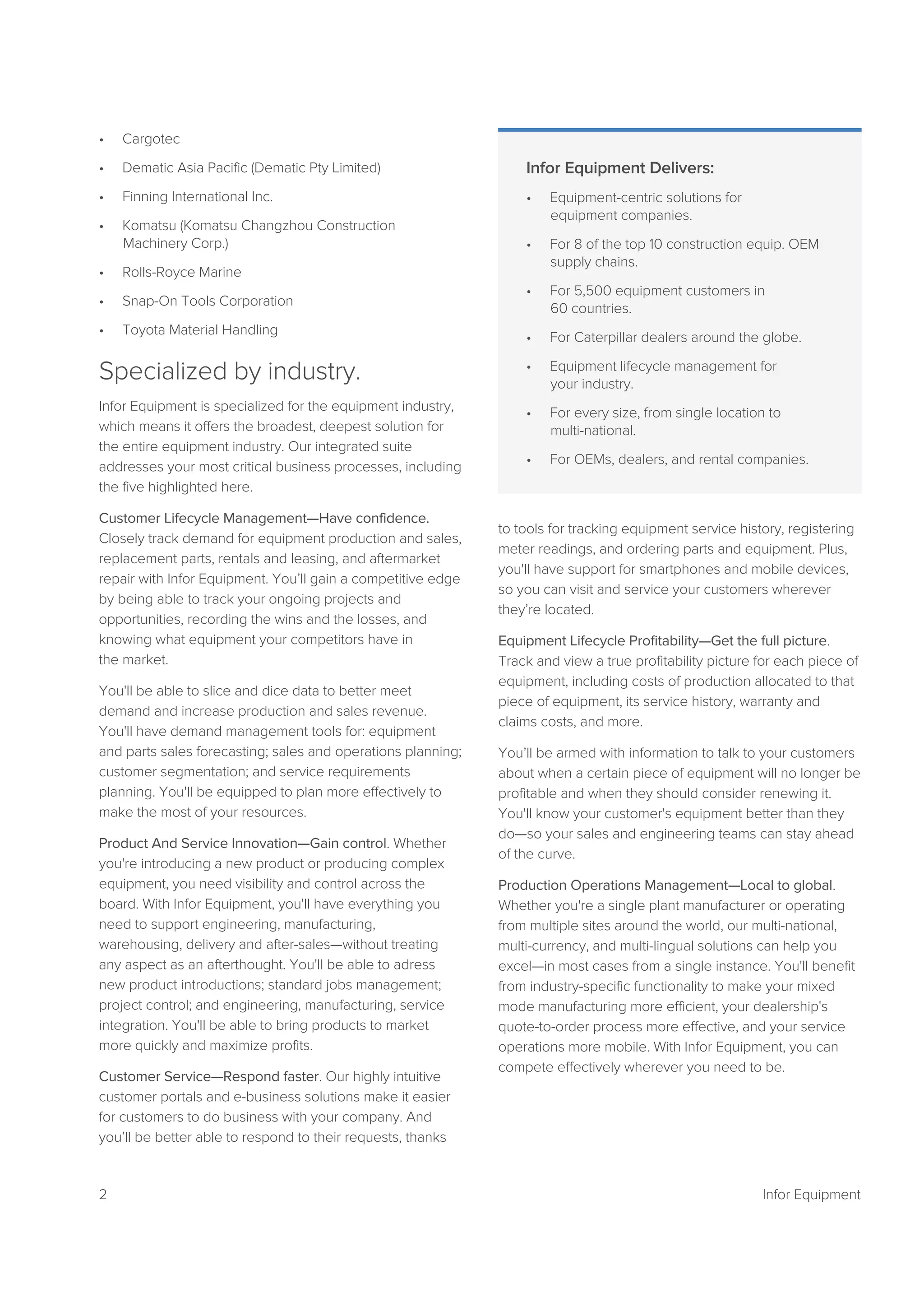 Infor Equipment Solution | PDF