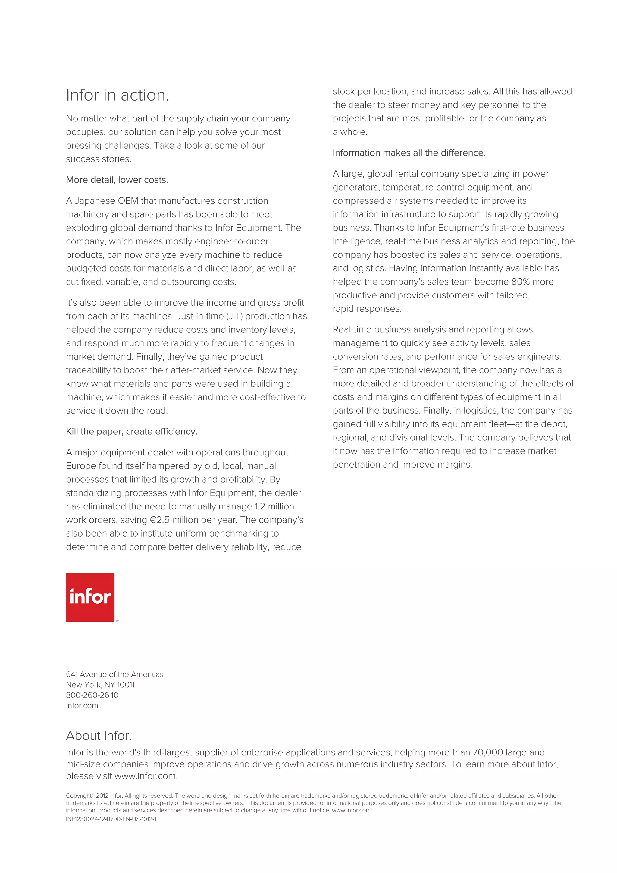 Infor Equipment Solution | PDF