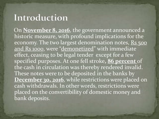 DEMONETIZATION | PPTX | Currencies | Economy
