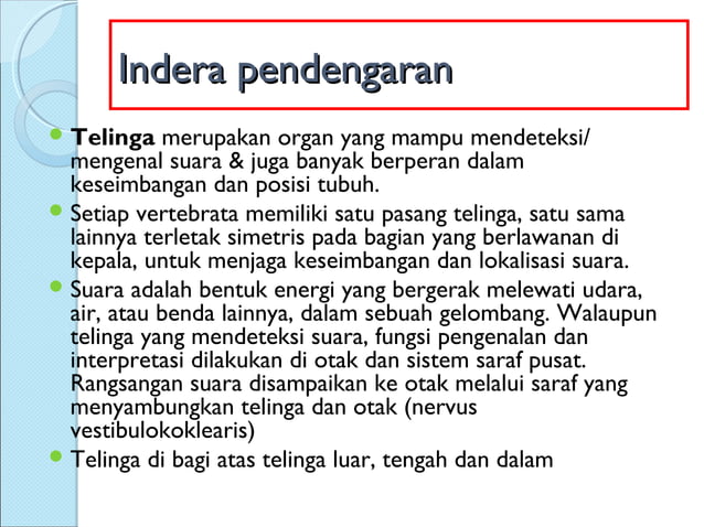 Indera penciuman dan pendengaran | PPT