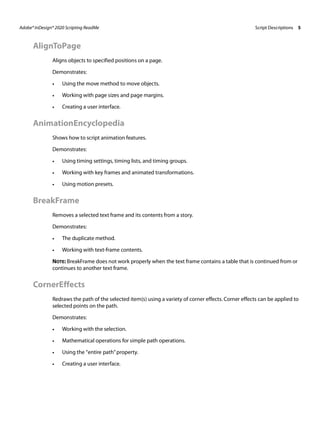 In design 2020 scripting read me | PDF | Desktop Publishing | Computer Software and Applications