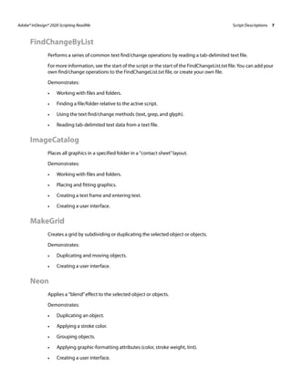 In design 2020 scripting read me | PDF | Desktop Publishing | Computer Software and Applications