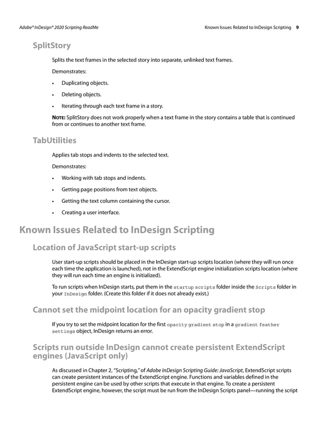 In design 2020 scripting read me | PDF | Desktop Publishing | Computer Software and Applications