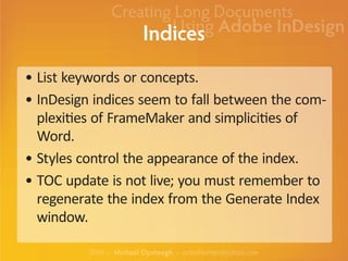Creating Long Documents Using Adobe InDesign | PPT