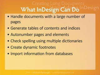 Creating Long Documents Using Adobe InDesign | PPT