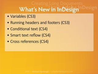 Creating Long Documents Using Adobe InDesign | PPT