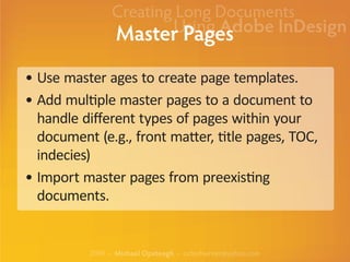 Creating Long Documents Using Adobe InDesign | PPT