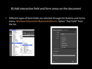 Using InDesign and Acrobat to Create Interactive, Submittable, Forms