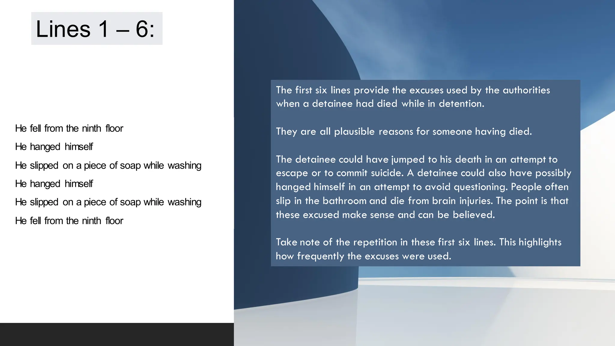 In Detention PoetryLine by line analysis | PDF