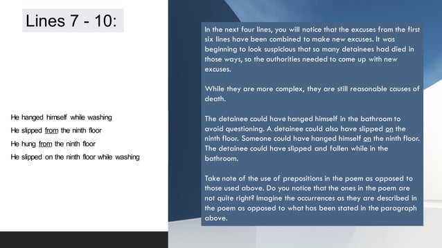 In Detention PoetryLine by line analysis | PDF | First Aid | Injuries