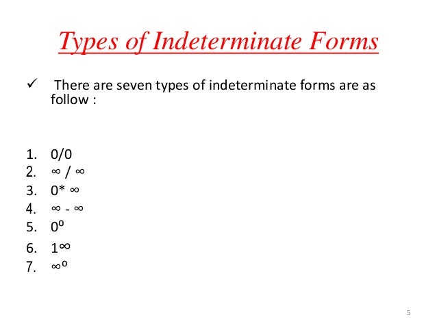 Indetermidiate forms