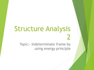 Indeterminate frame by using energy principle | PPT