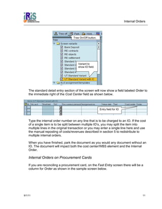 Internal Orders Detailed config | PDF