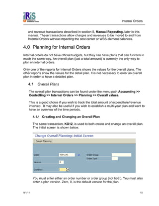 Internal Orders Detailed config | PDF