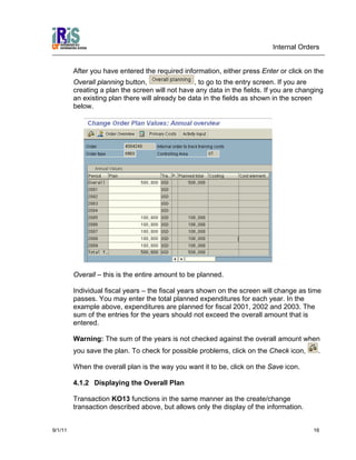 Internal Orders Detailed config | PDF