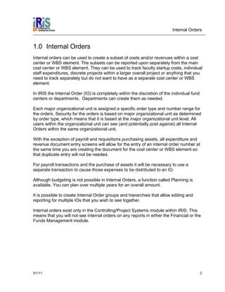 Internal Orders Detailed config | PDF