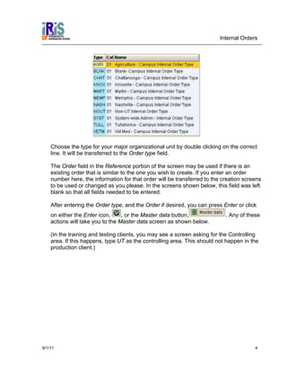 Internal Orders Detailed config | PDF