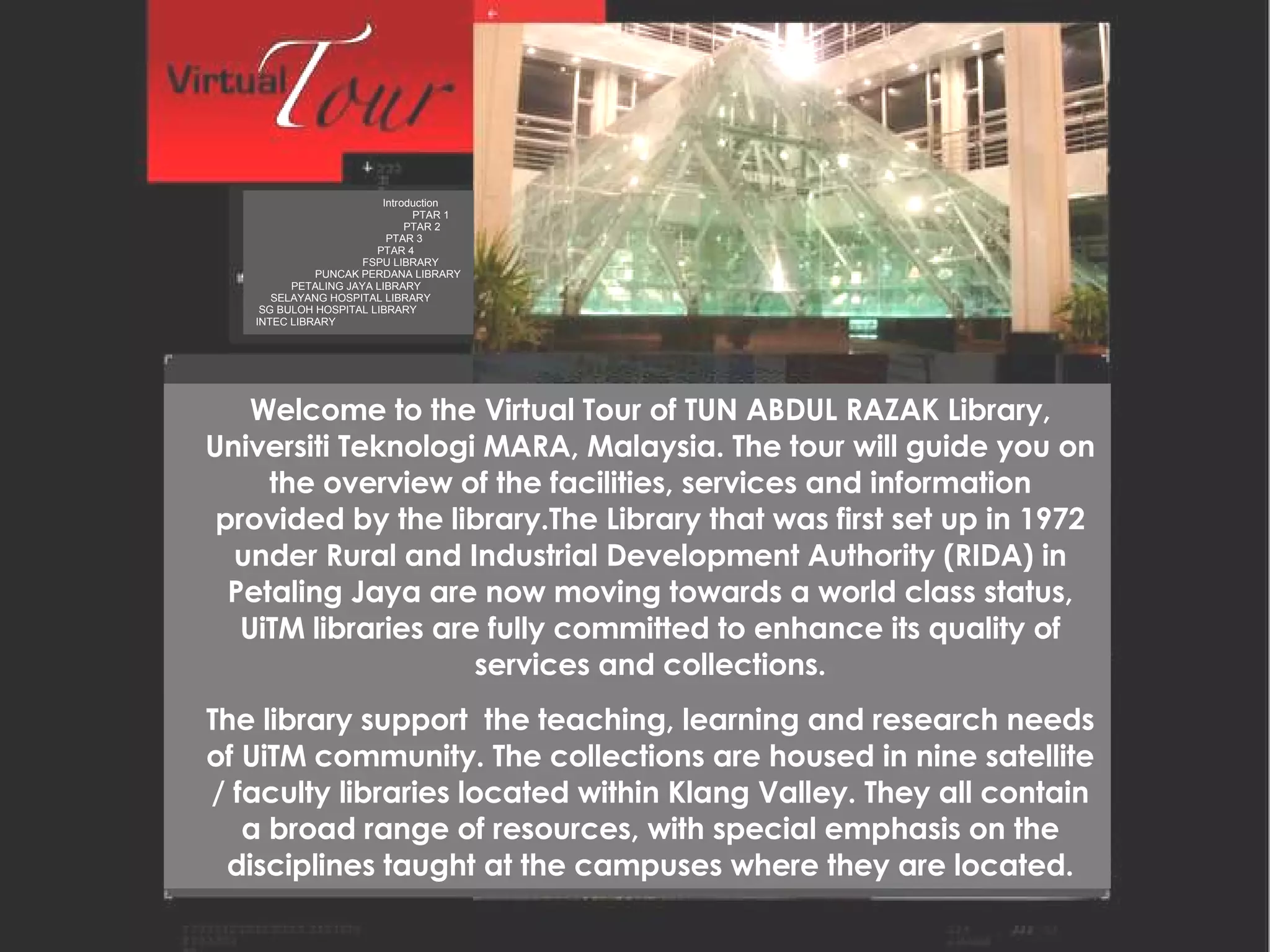 WELCOME TUN ABDUL RAZAK LIBRARY (PTAR) VIRTUAL TOUR | PPS
