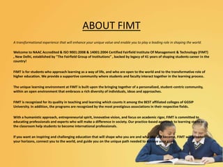 Fairfield Institute of Management & Technology |FIMT| GGSIP University ...