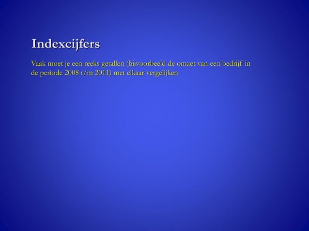 Indexcijfers | PPT