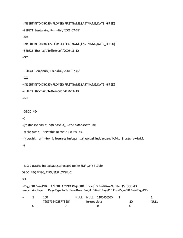 supporting t-sql scripts for IndexPage, Datapage and IndexDefragmentation | DOCX | Databases ...