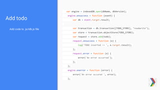 IndexedDB and Push Notifications in Progressive Web Apps | PPT